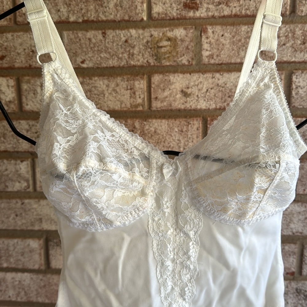 Nos Vintage Cream One Piece Full Body Girdle 36 B 36b… - Gem